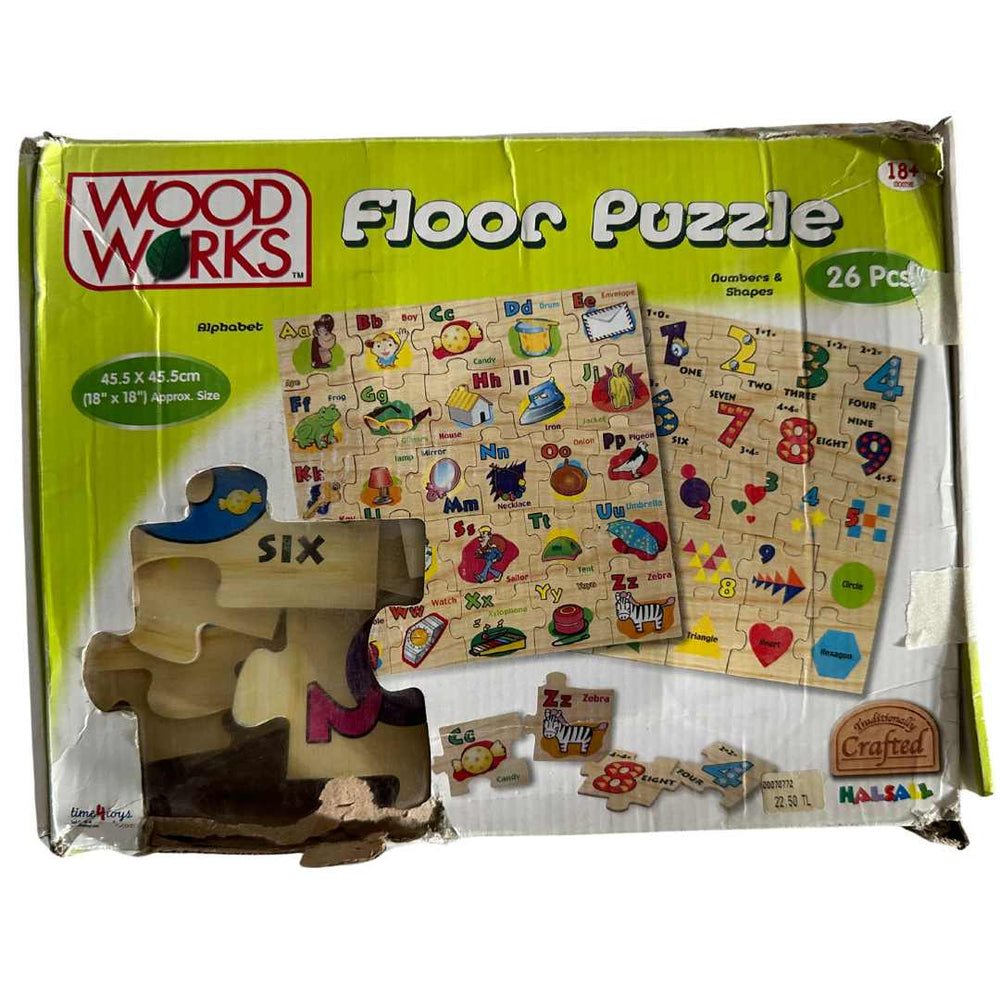 Secondful | Wood Works Childrens Educating Kids Floor Puzzle (26 Pieces ...